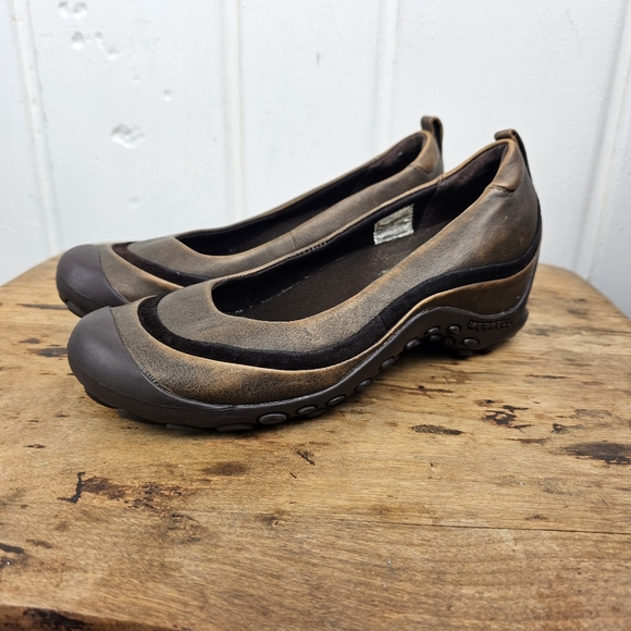 Merrell | Shoes | Merrell Brown Leather Plaza Ballet Outdoor Ortholite ...